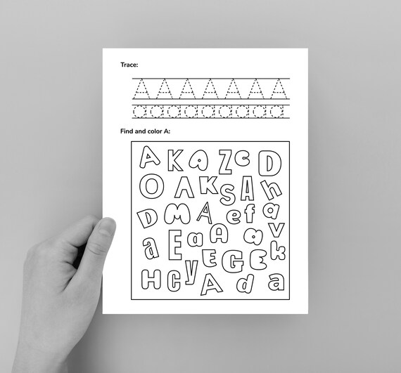 26 English Alphabet Trace Find & Color Activity Pages for | Etsy