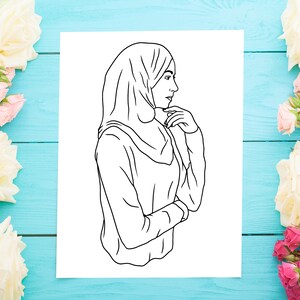 10 Hijabi Women Coloring Pages for Teens or Adults Alike! | Inclusive ...