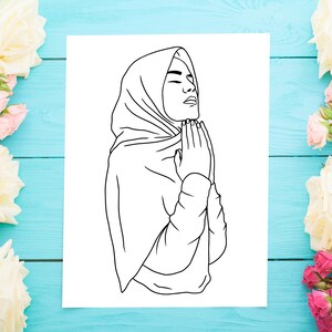 10 Hijabi Women Coloring Pages for Teens or Adults Alike - Etsy