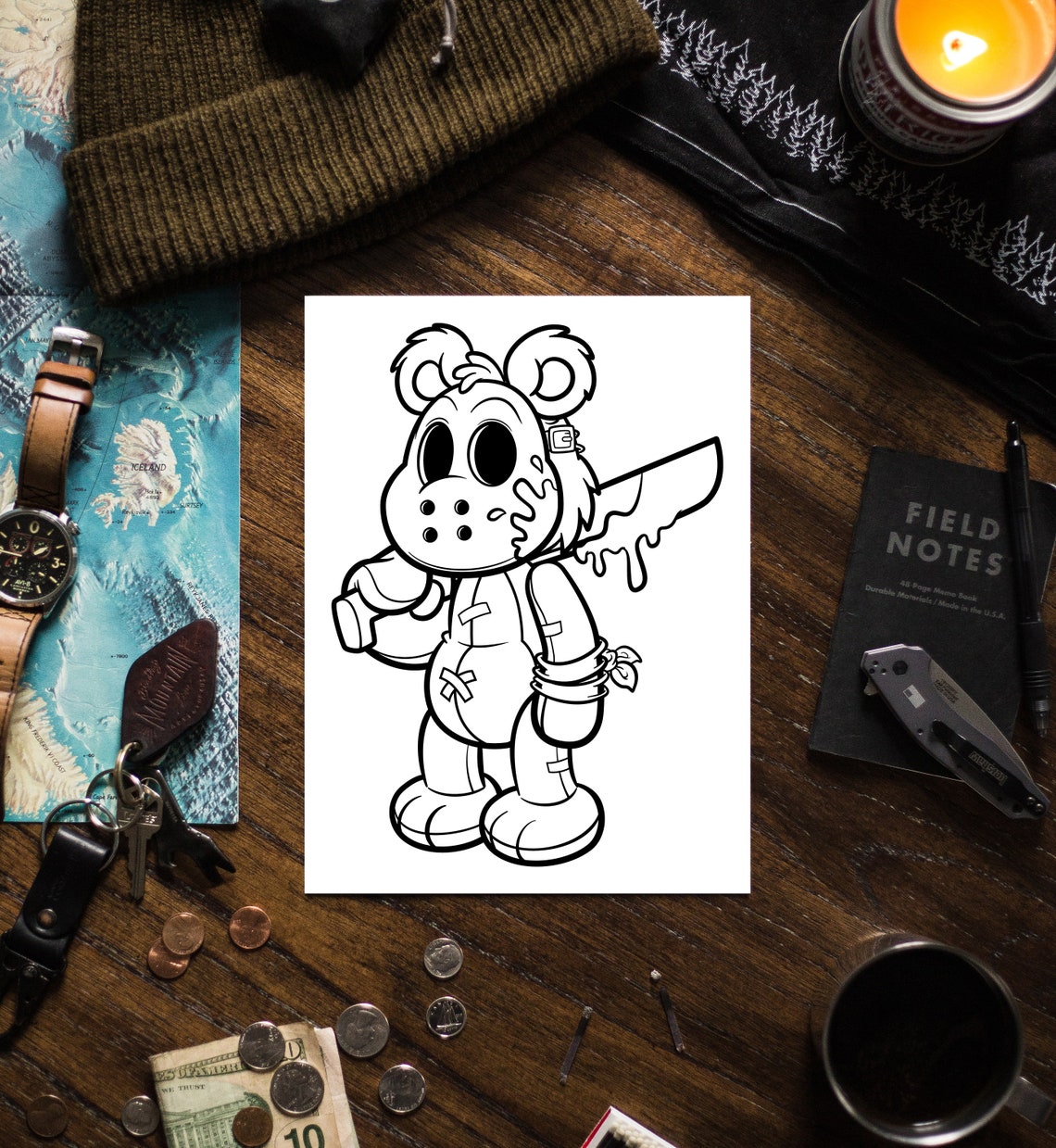 20 Scary Teddy Bear Coloring Pages for Adults Horror Themed - Etsy