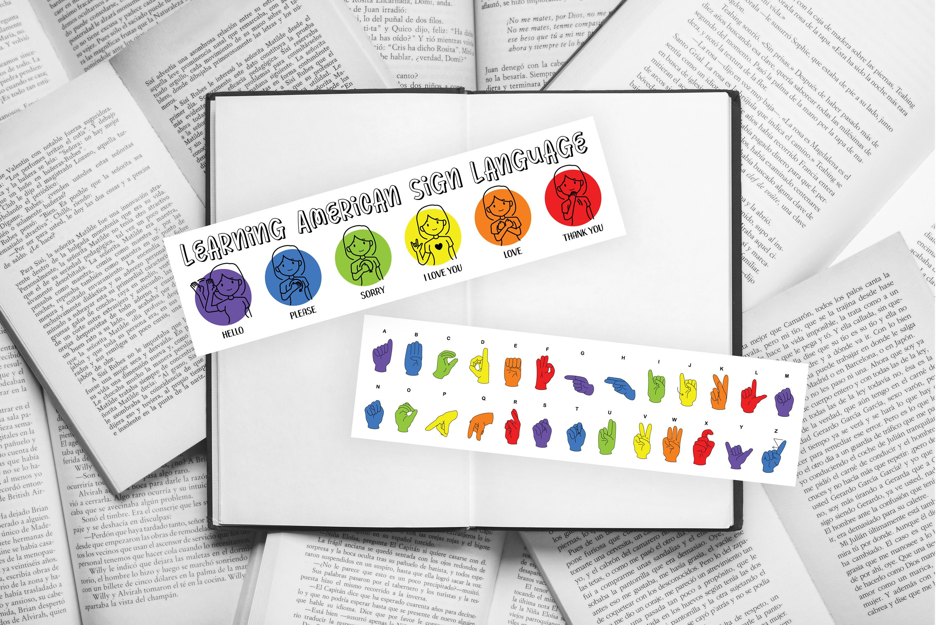 Learning American Sign Language Student Bookmarks | Double Sided ...
