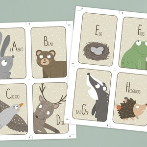 26 English Alphabet Woodland Forest Animal Themed Flashcards | Activity ...