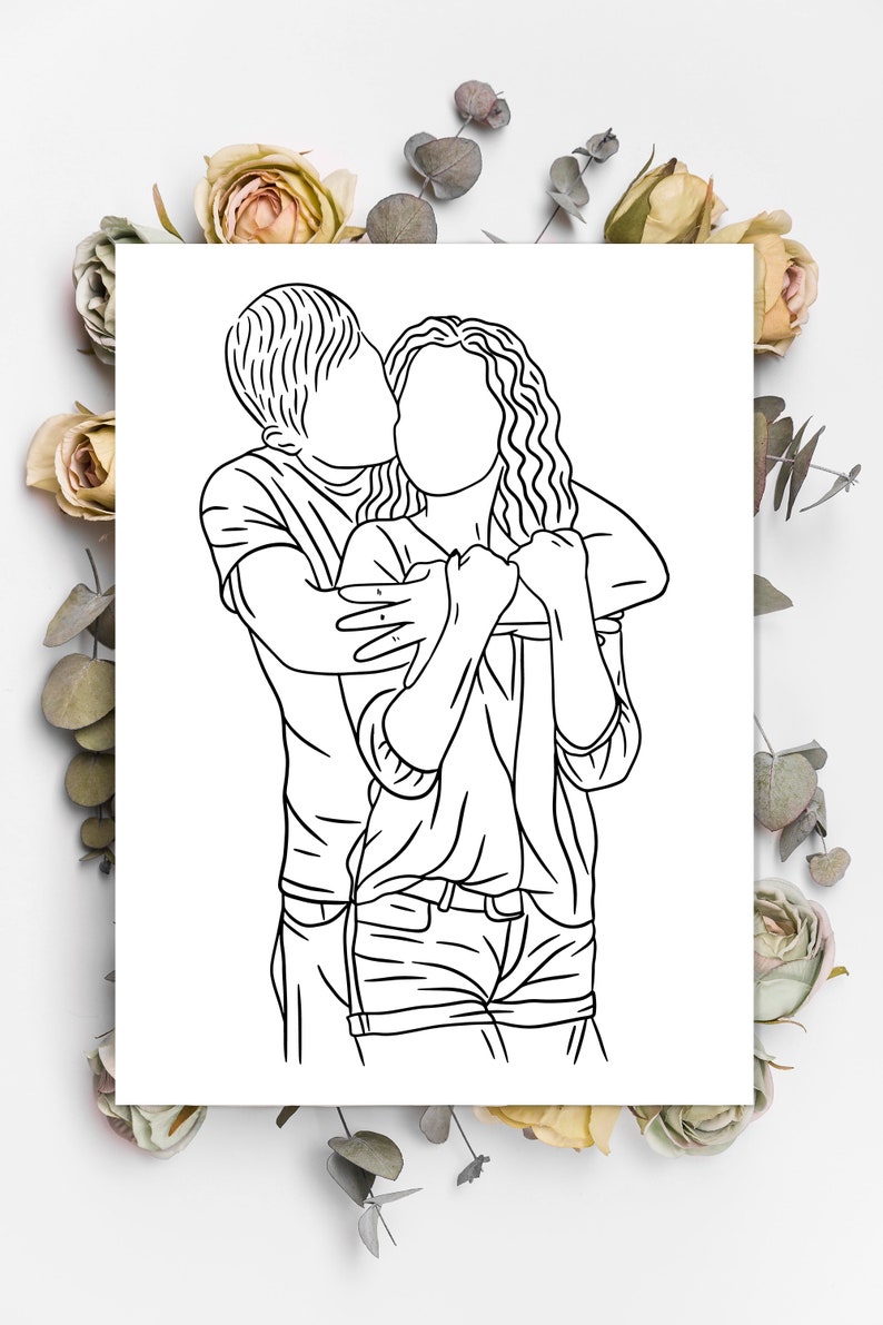 50 Couples in Love Coloring Pages for Adolescents or Adults Alike ...