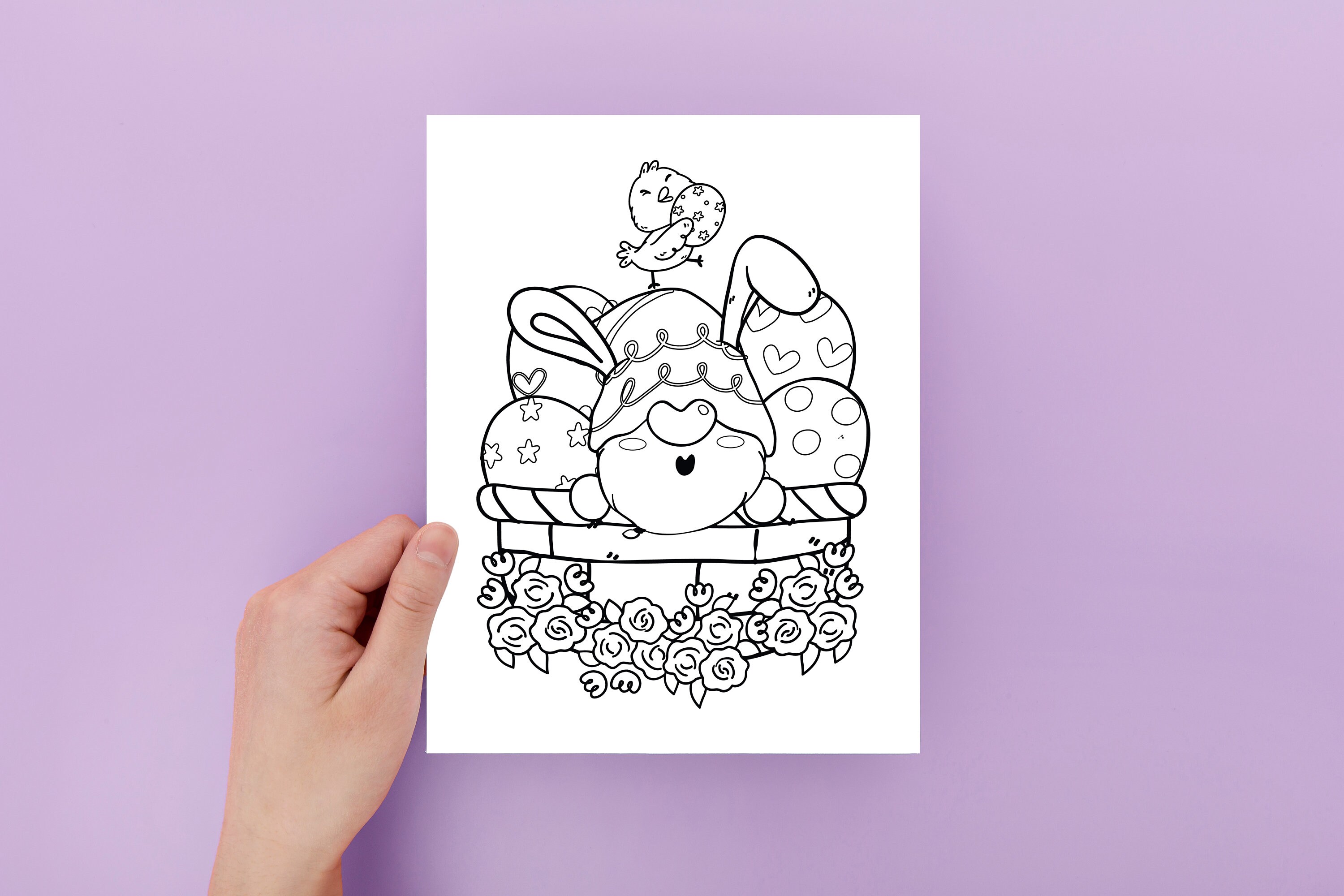 20 Easter Bunny Gnome Coloring Pages for Kids or Adults Alike! | Cute ...