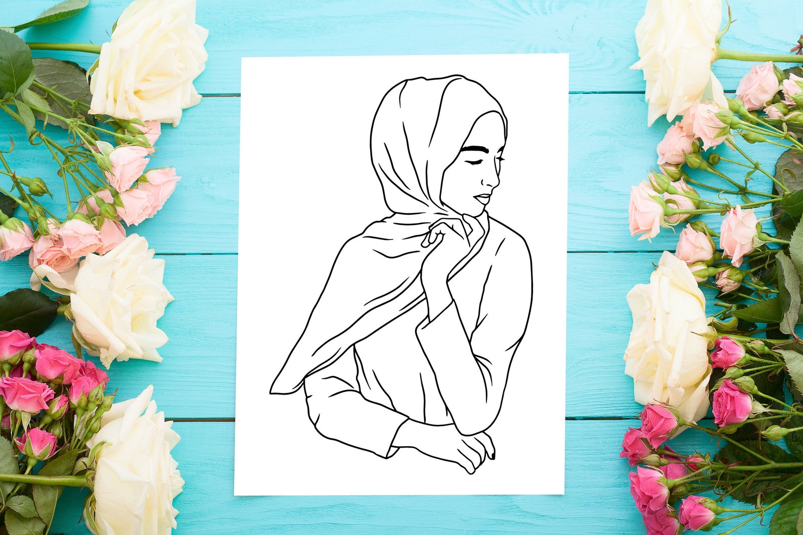 10 Hijabi Women Coloring Pages for Teens or Adults Alike Inclusive ...