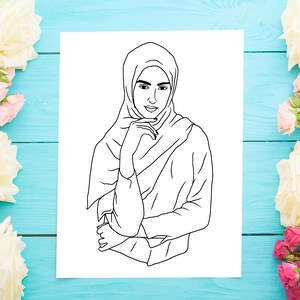 10 Hijabi Women Coloring Pages for Teens or Adults Alike! | Inclusive ...