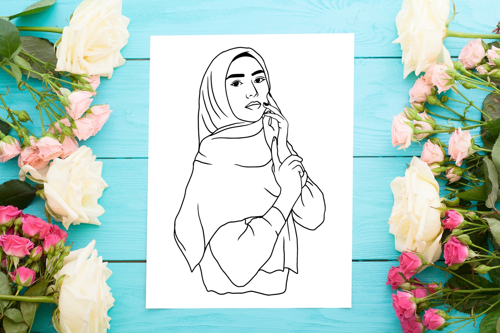 10 Hijabi Women Coloring Pages for Teens or Adults Alike Inclusive ...