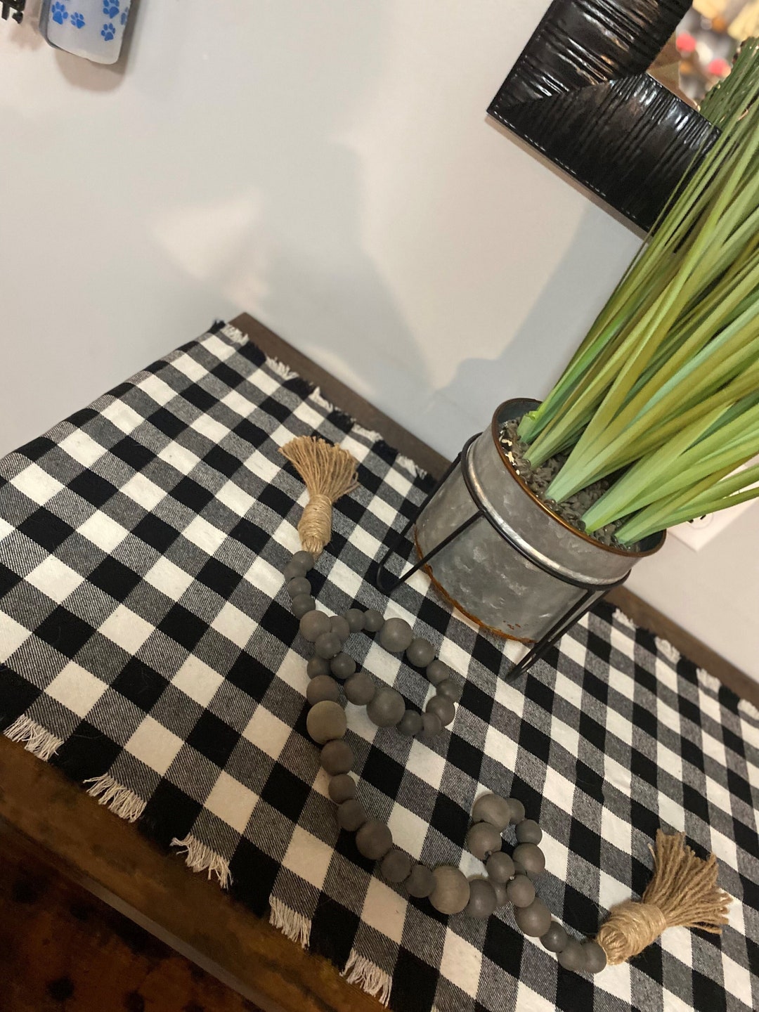 Cotton Flannel Table Runner 72x14 Black and White - Etsy