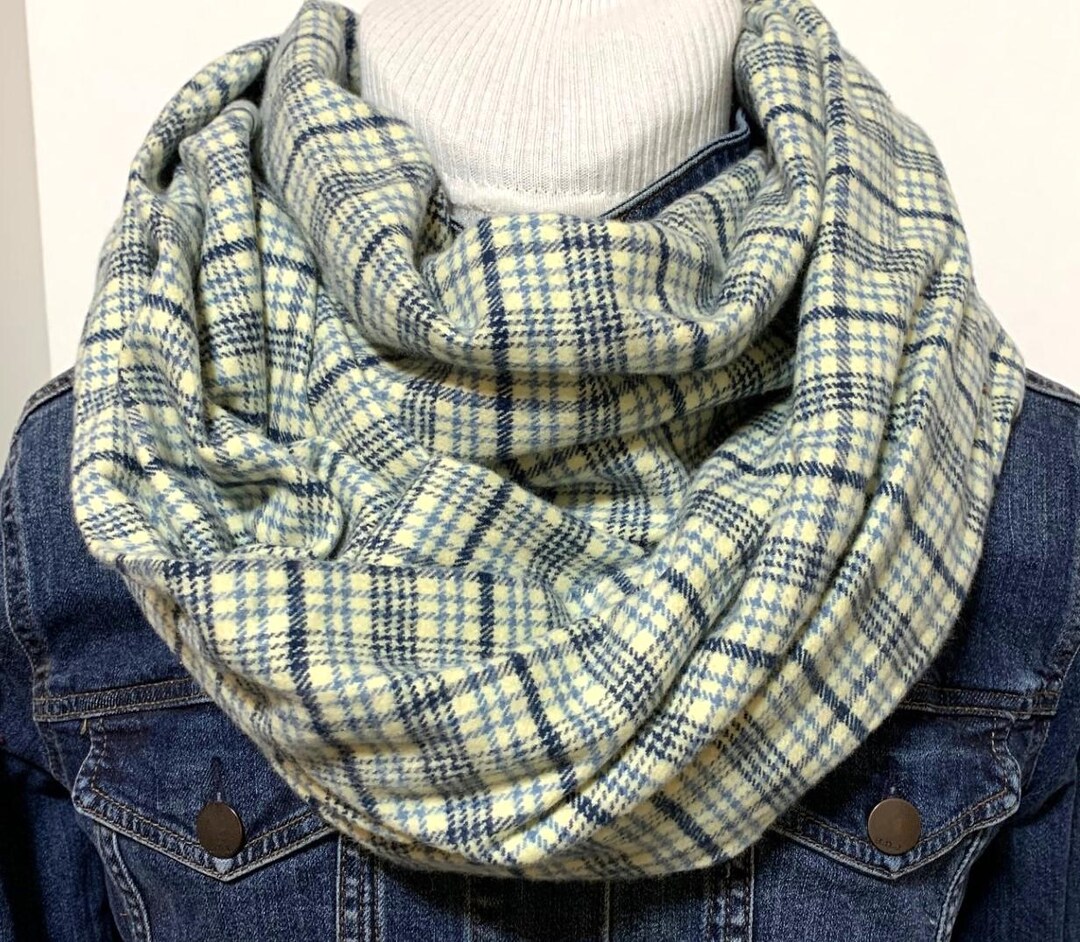 Navy Blue, Lt Blue ( Periwinkle) ,beige Nice Heavy Warm Flannel Plaid ...