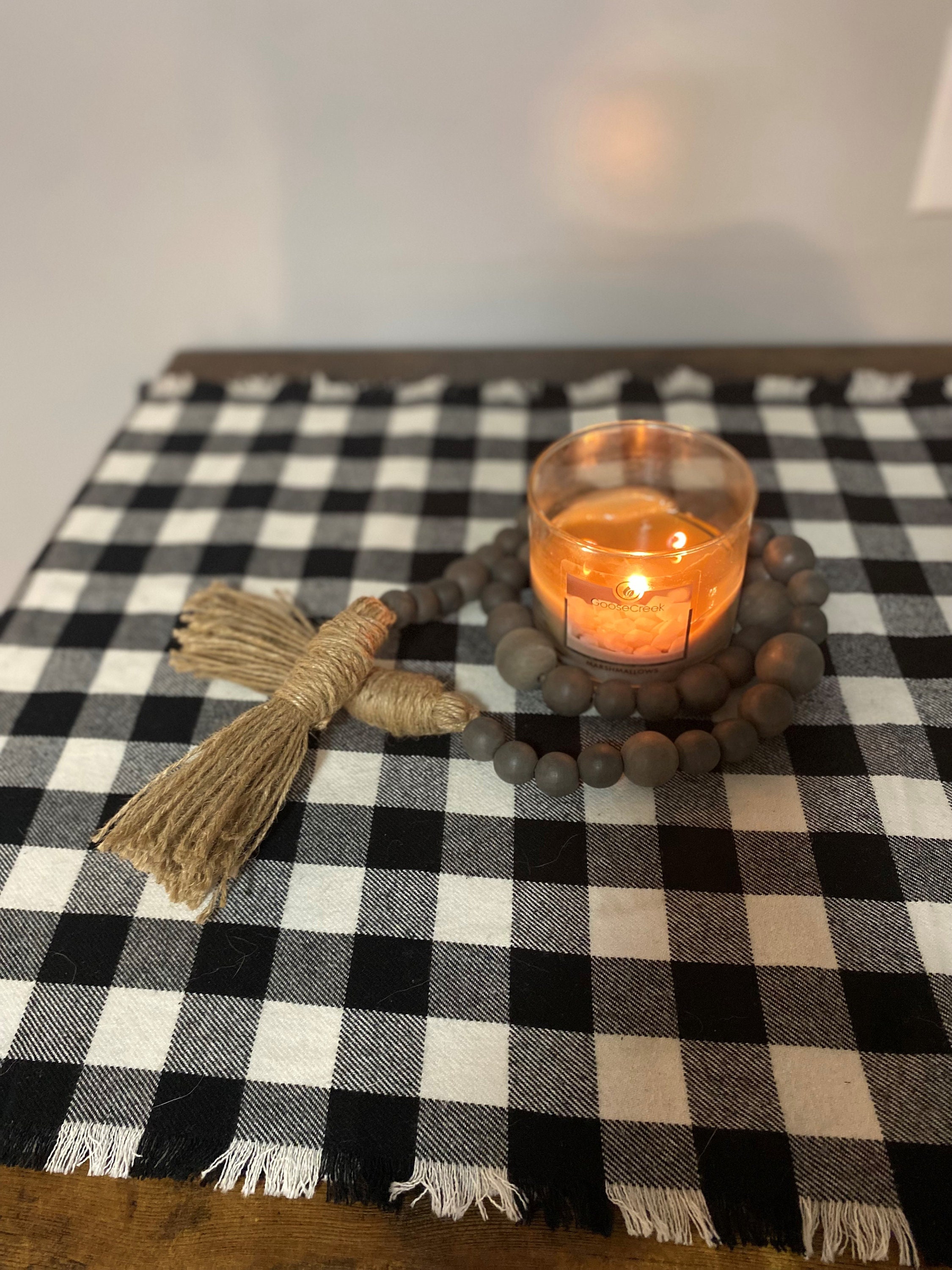 Cotton Flannel Table Runner 72x14 Black and White - Etsy