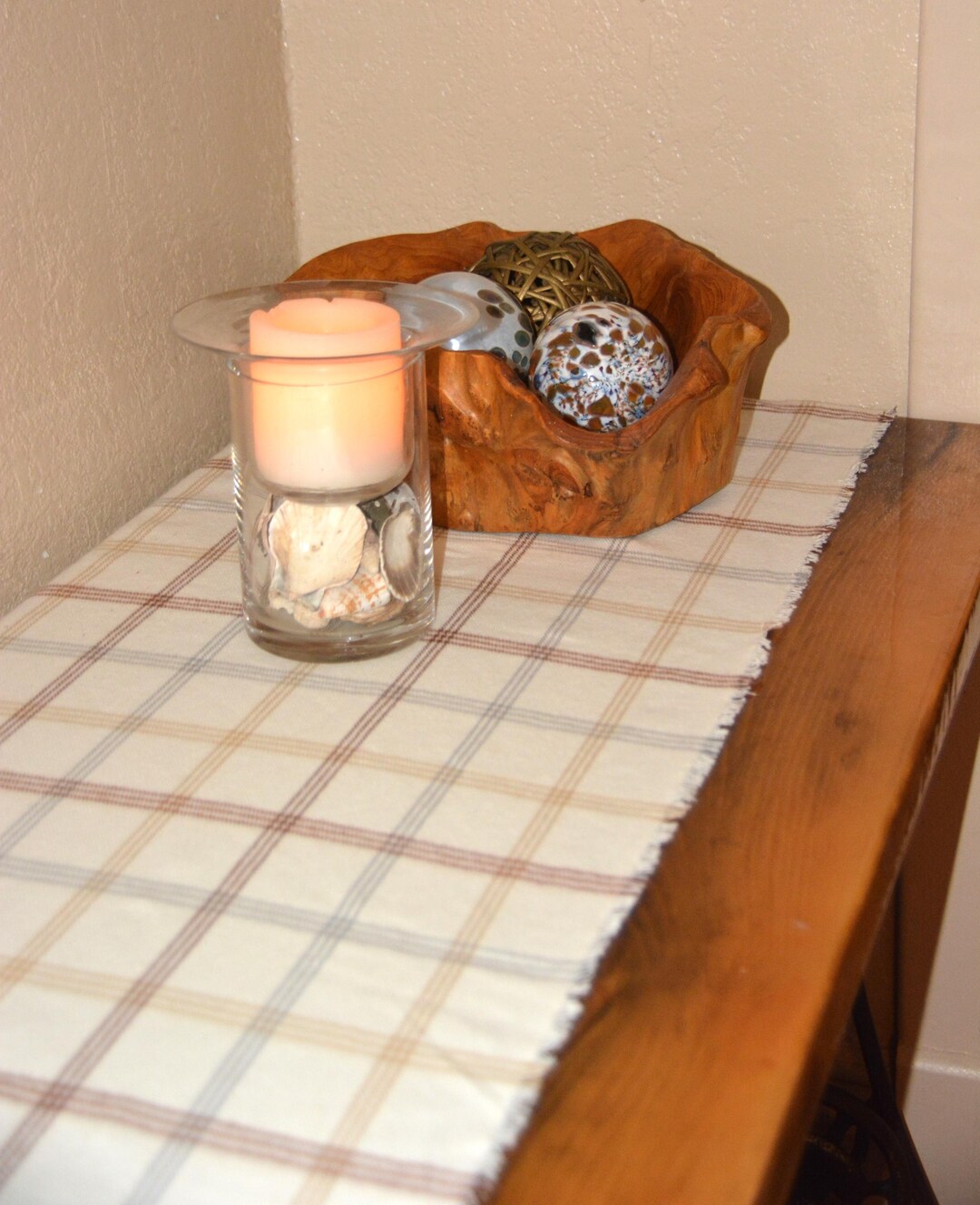 Cotton Flannel Table Runner and Placemats 72"x14" and Larger Beautiful ...