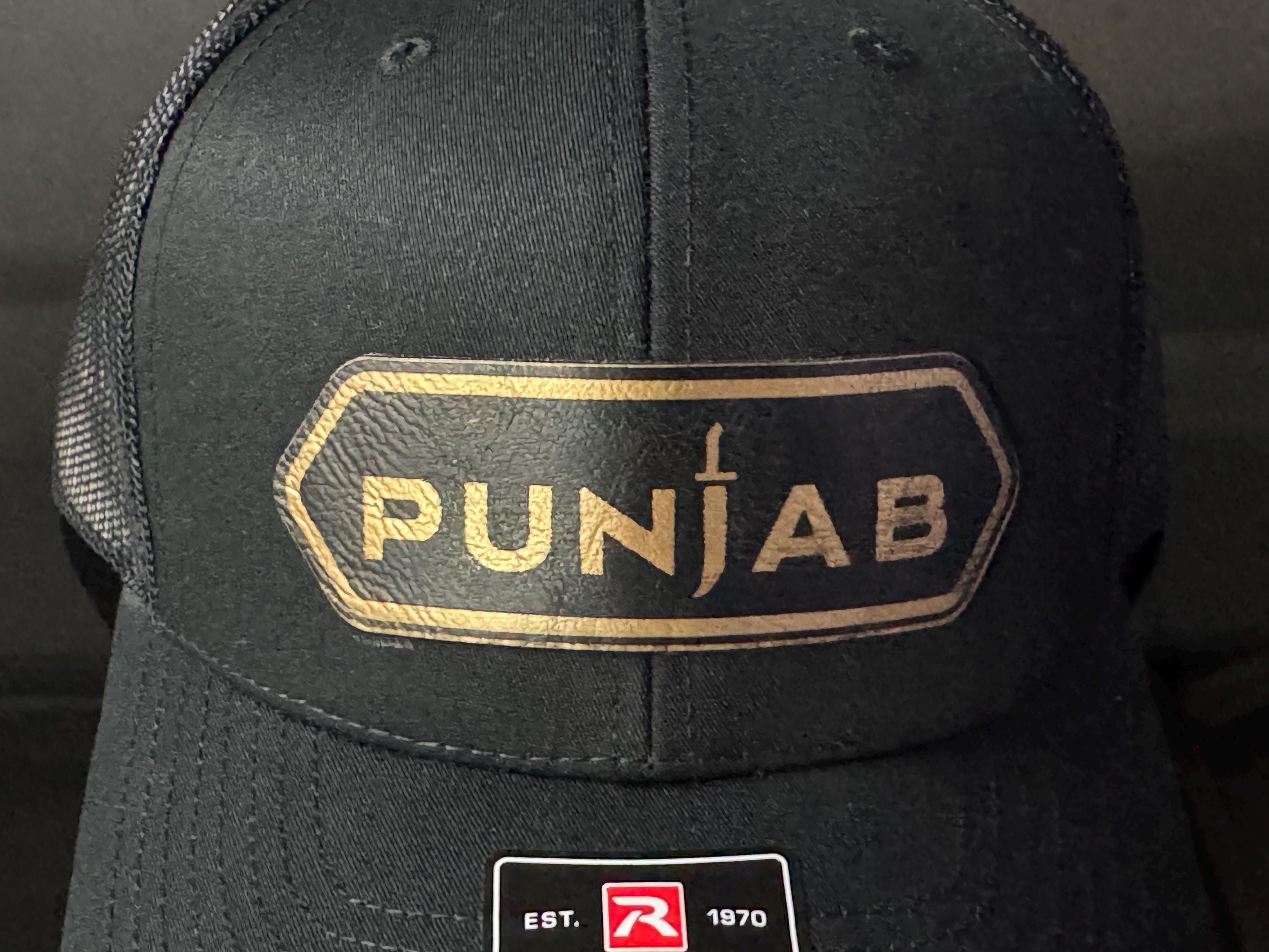 Punjab Map Trucker Cap: Gold Leather Indian Design, Richardson 112 ...