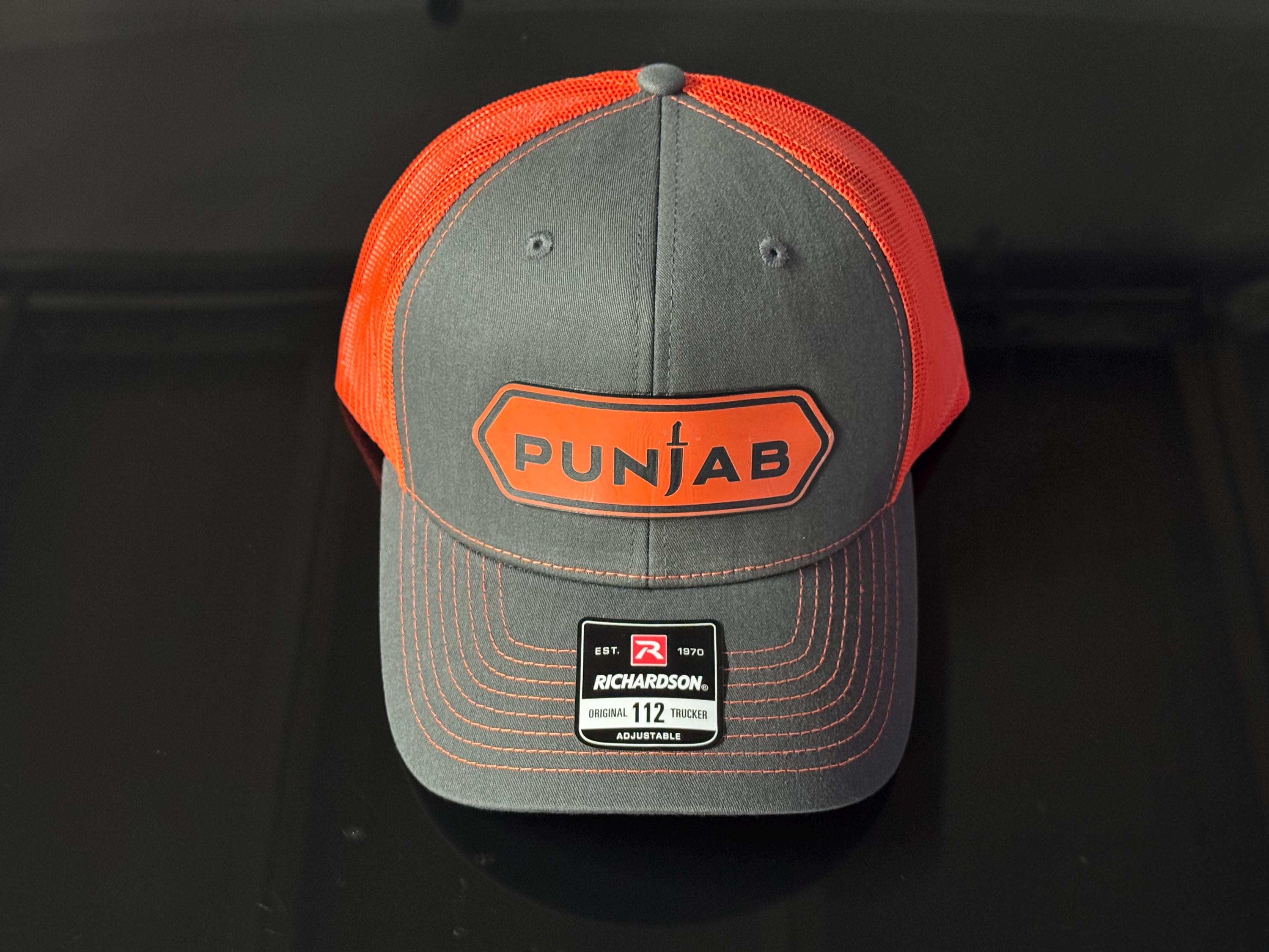 Punjab Map Trucker Cap: Gold Leather Indian Design, Richardson 112 ...