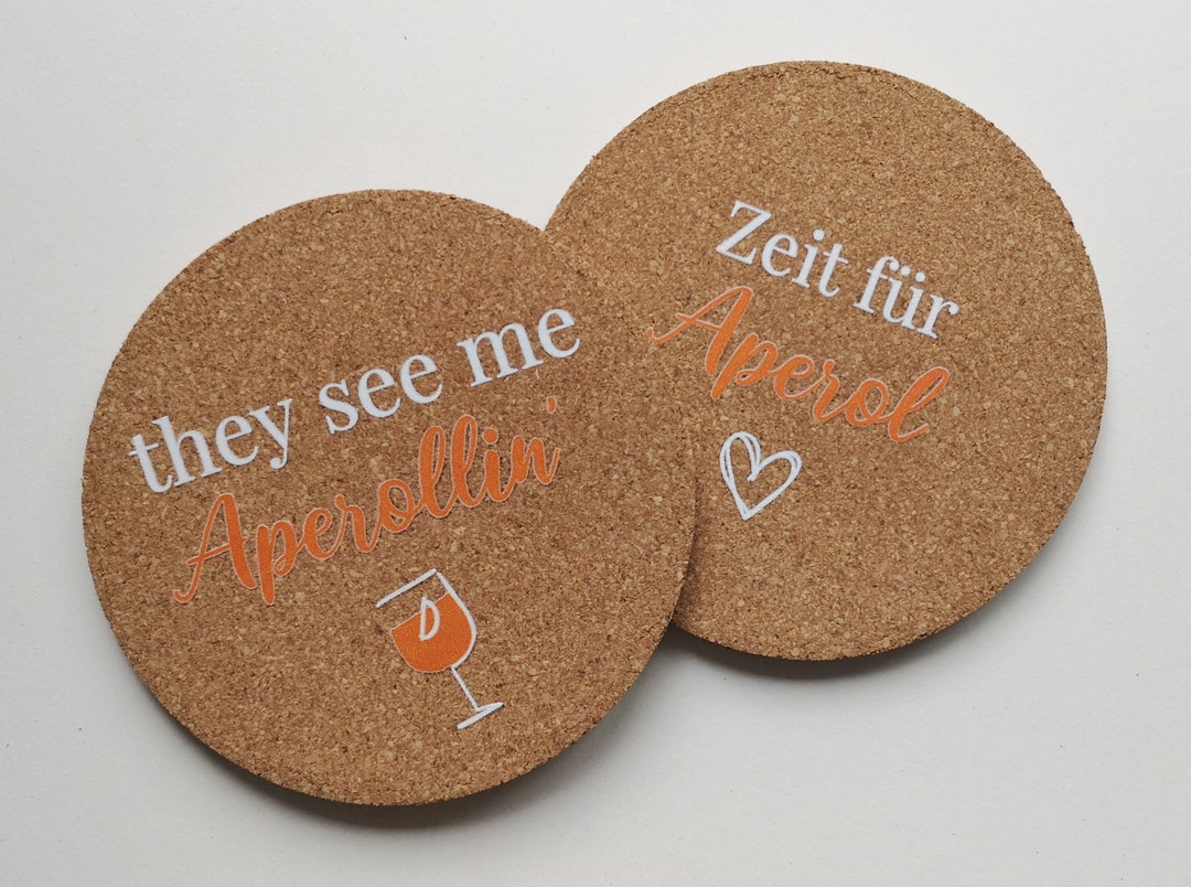 Cork Coasters With Aperol Sayings Glass Coasters Aperol Spritz Aperol ...