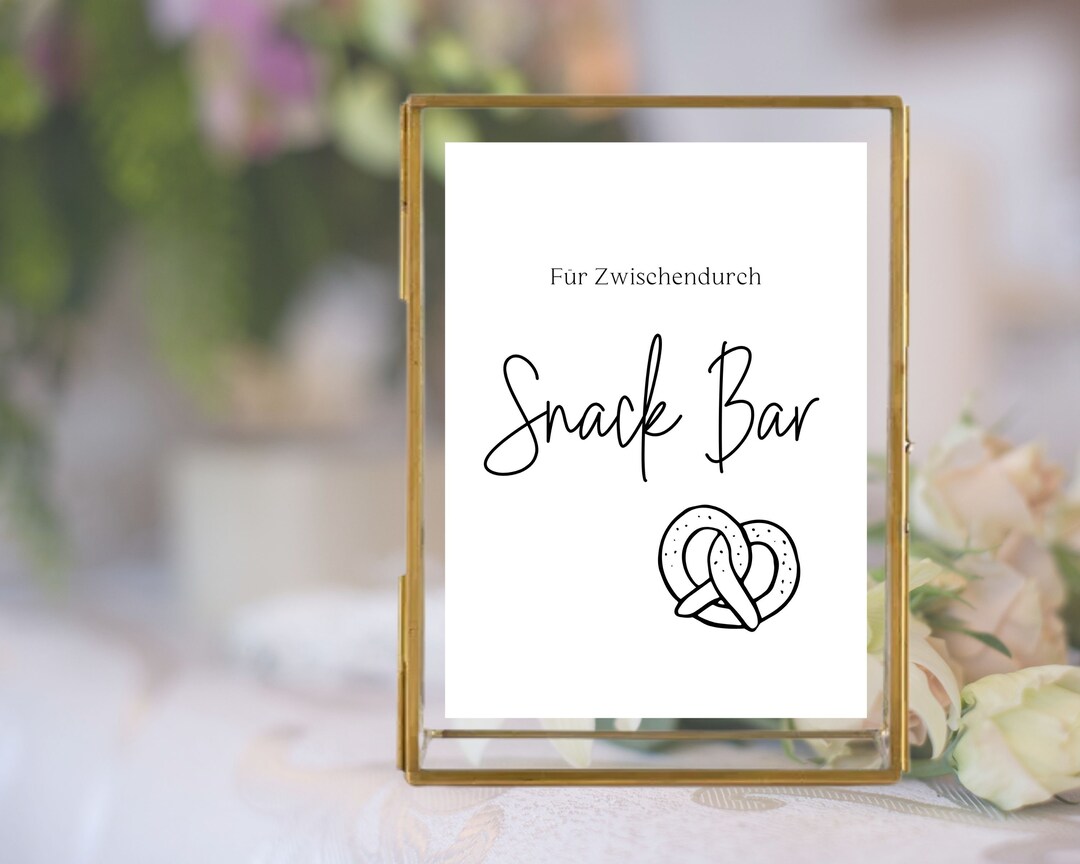 Snack Bar Sign Wedding Black and White Plain | Snack Bar Lettering ...