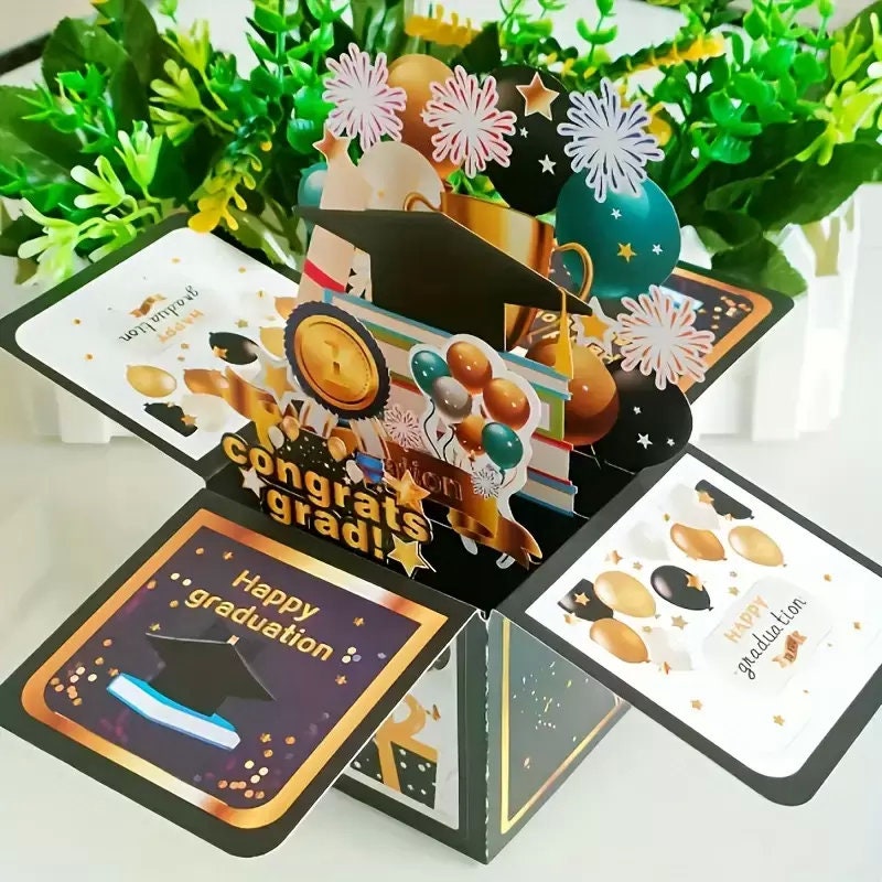 Graduation 3D Greeting Card Box, Pop-up Graduation Card - Etsy