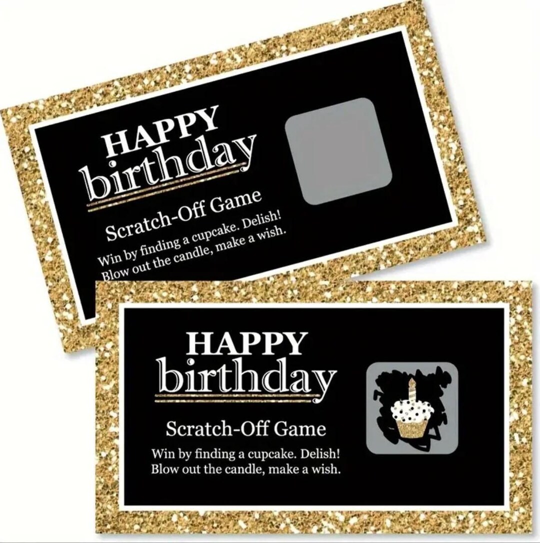Happy Birthday Scratch off Cards, Birthday Party Game Cards - Etsy