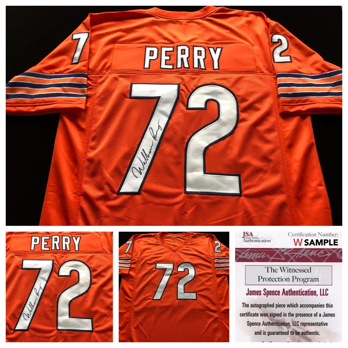 William Perry Signed Autographed Orange Football Jersey With - Etsy