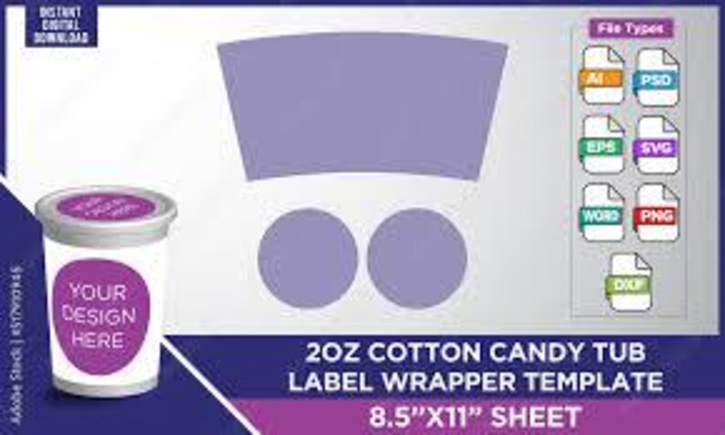 Cotton Candy Template - Etsy