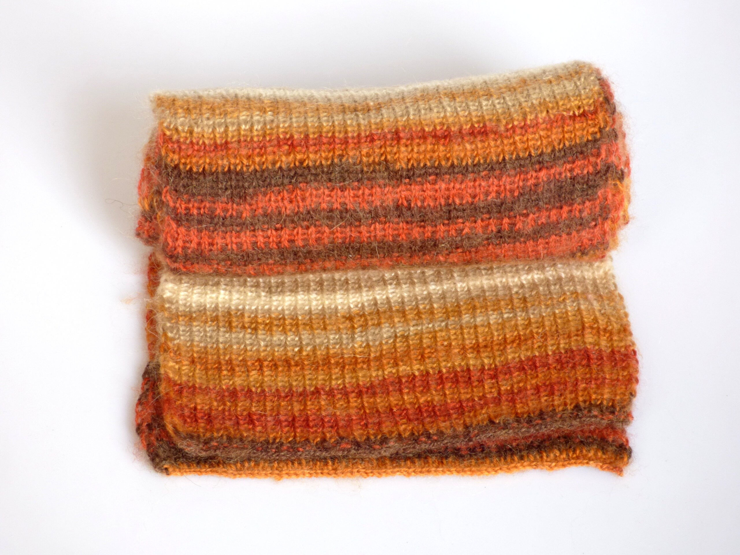 Burnt Orange Scarf, Hand Made Scarf, Knitted Scarf Women, Woolen Scarf ...