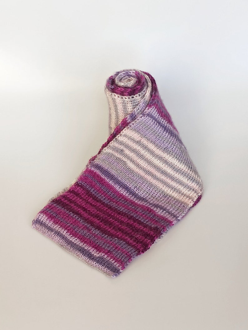 Purple Ombre Scarf, Purple Scarf Women, Purple Knit Scarf, Knitted ...