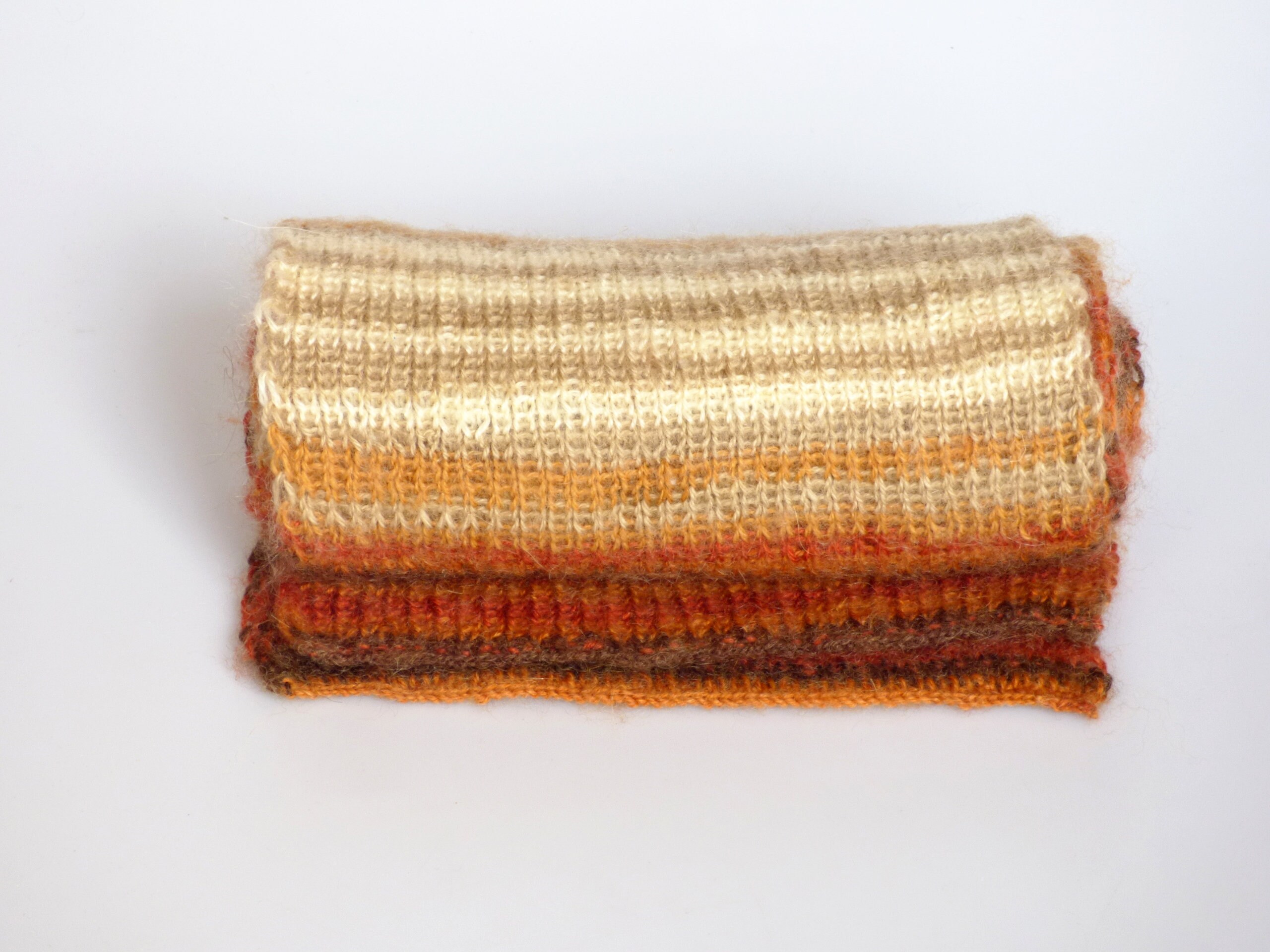 Burnt Orange Scarf, Hand Made Scarf, Knitted Scarf Women, Woolen Scarf ...