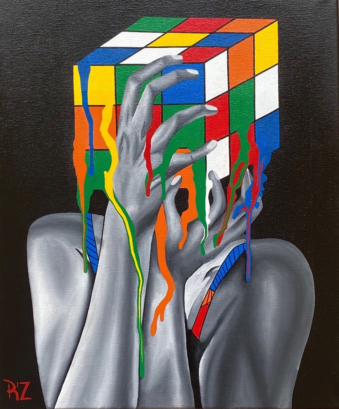 Rubik's Cube Abstract Print - Etsy