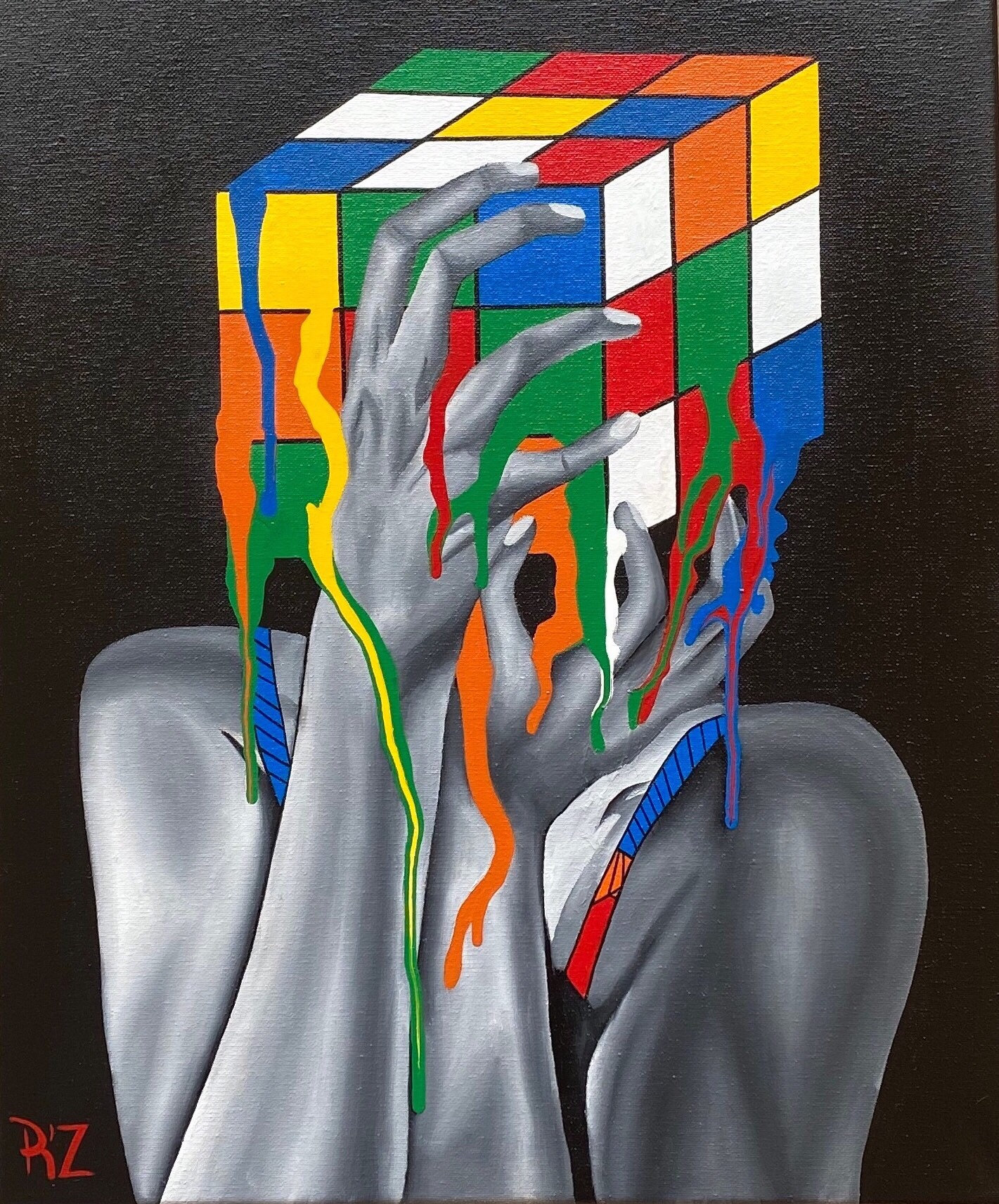 Rubik's Cube Abstract Print - Etsy