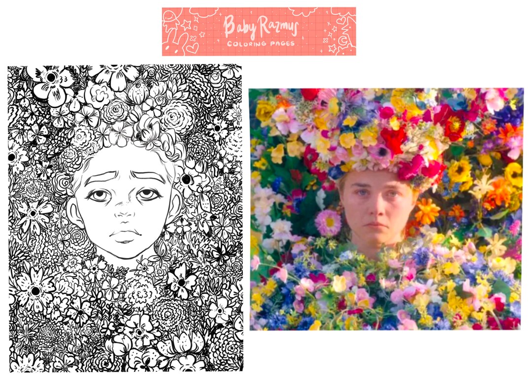 Midsommar May Queen Coloring Book Printable PDF JPEG Page - Etsy