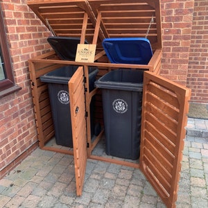 Double Wheelie Bin Storage Unit - Etsy