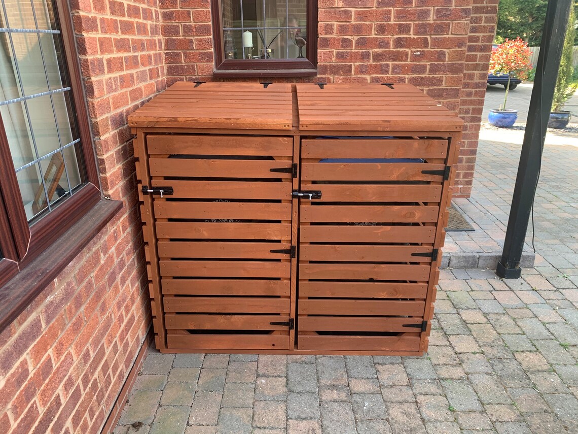 Double Wheelie Bin Storage Unit - Etsy