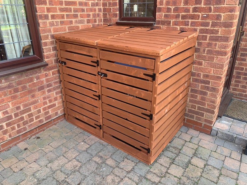 Double Wheelie Bin Storage Unit - Etsy