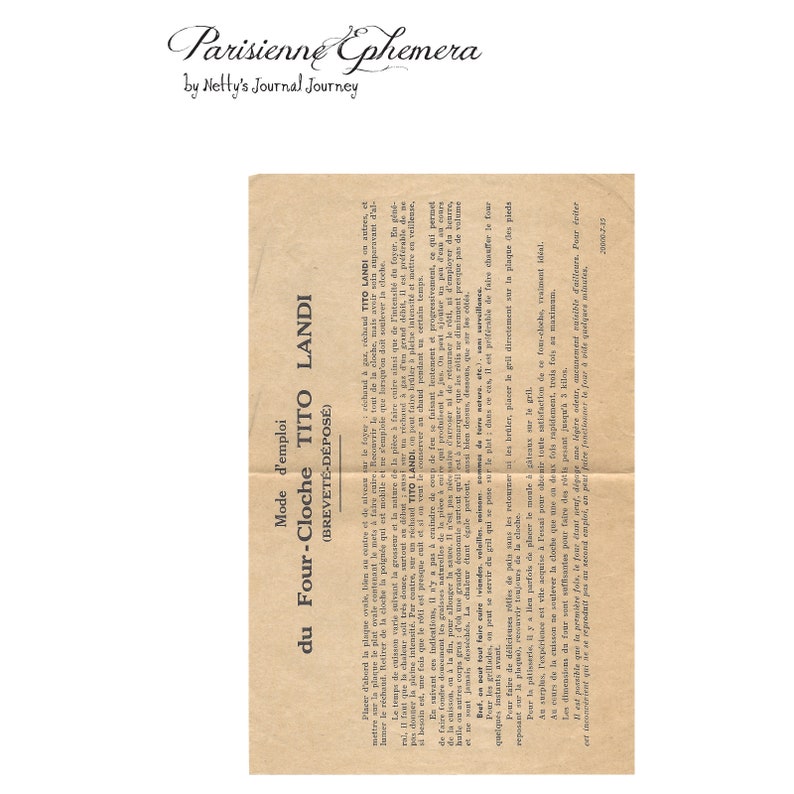 Vintage Parisienne French Ephemera & Stationery to Download 11 Pieces ...