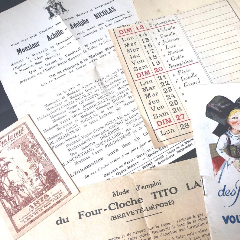 Vintage Parisienne French Ephemera & Stationery to Download 11 Pieces ...