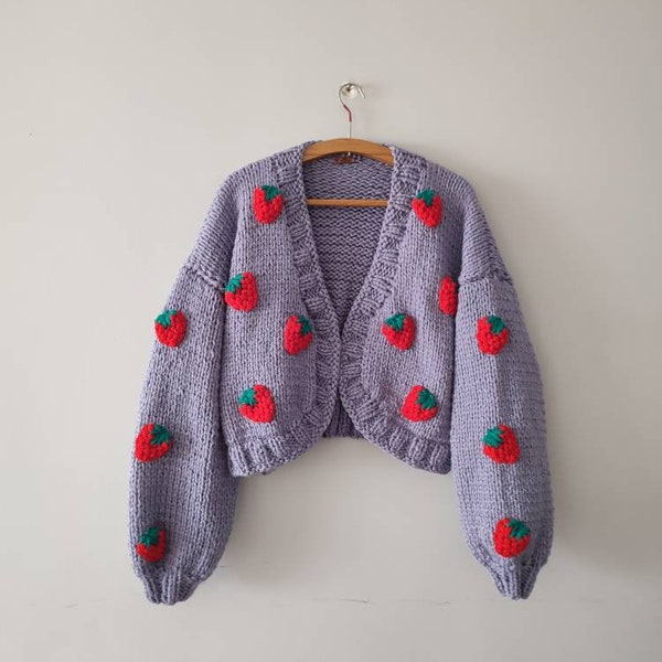 Strawberry Cardigan - Etsy