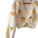 Lemon Slice Embroidery Woman Trendy Cardigan,cotton or Acrylic Oversize ...