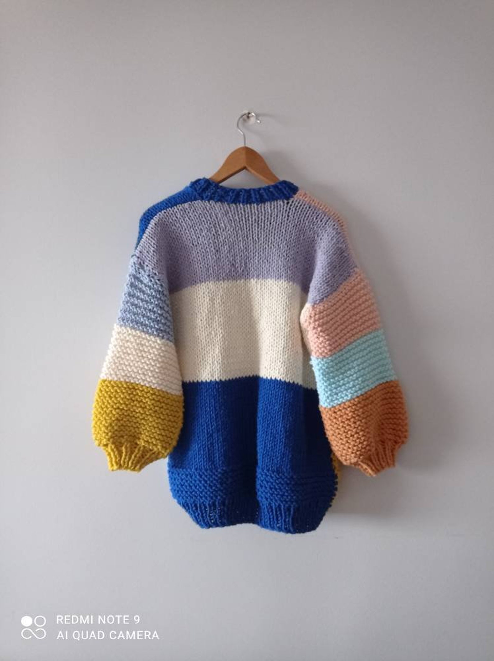 Colorblock Cardigan Woman, Knit Jacket, Chunky Colorful Sweater ...
