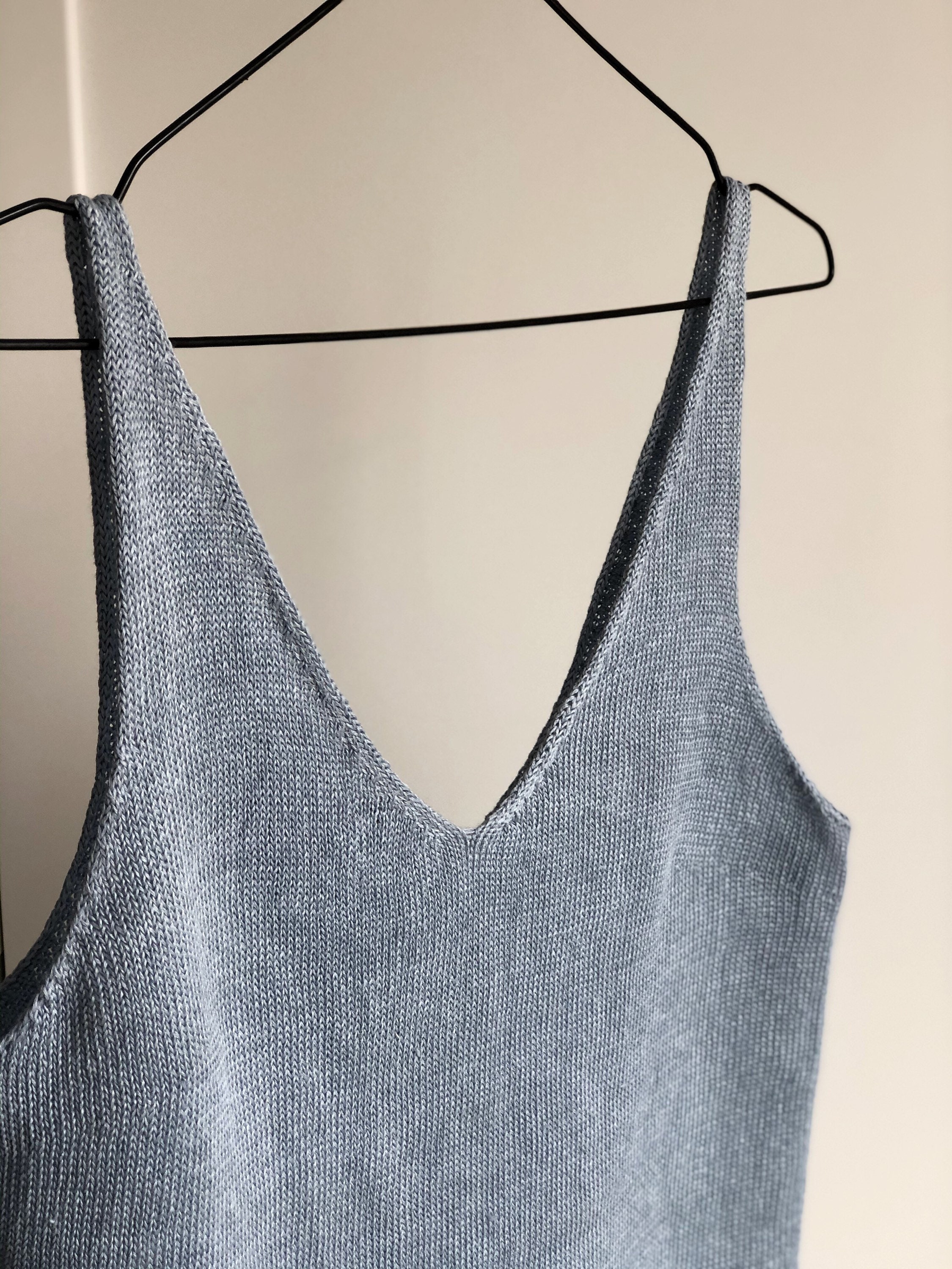 Linen knitted tank top Summer top Red linen top Vegan top | Etsy