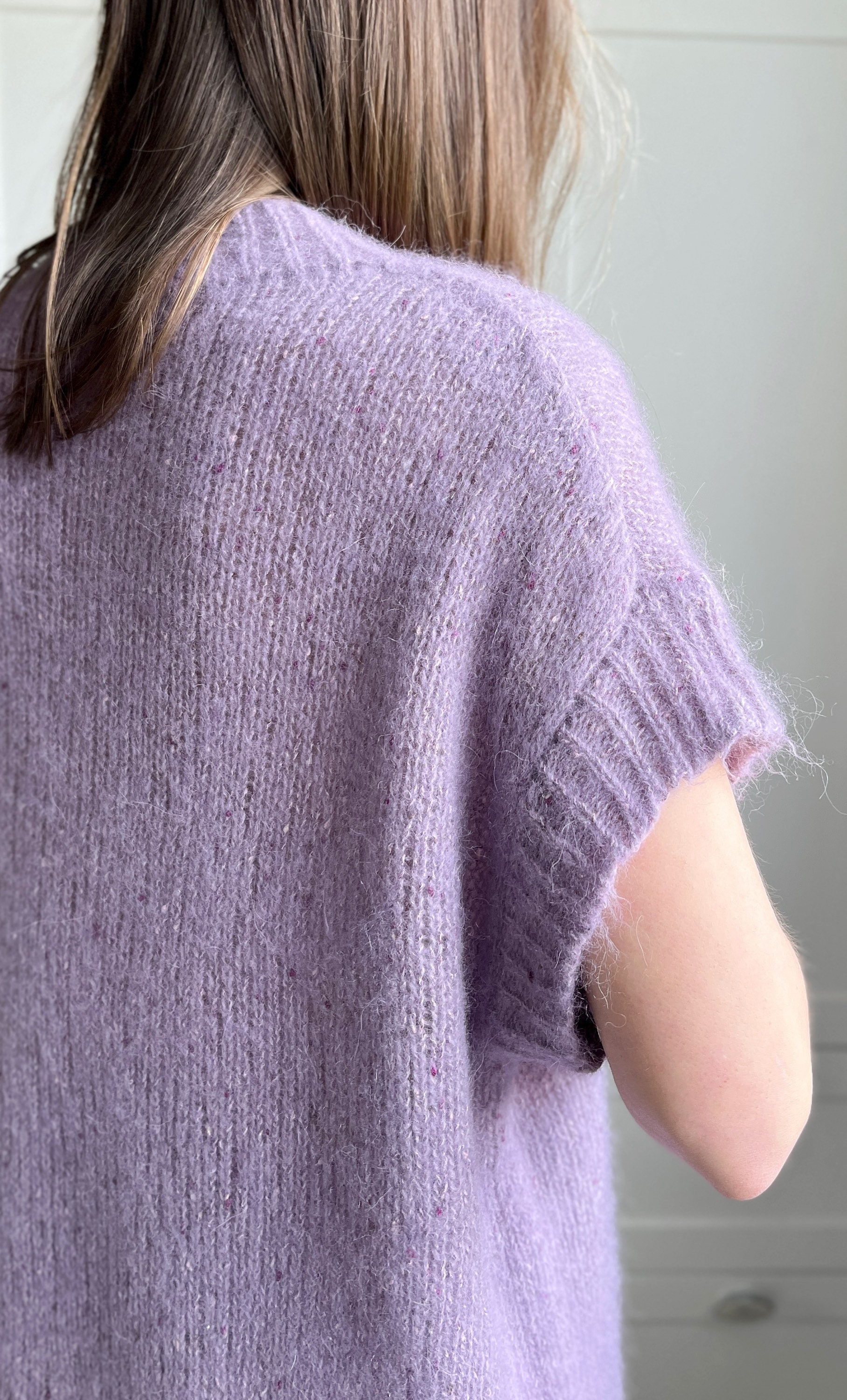 Lilac Mohair Knit Vest Alpaca Knitted Sweater Vest Fluffy Deep V Neck ...