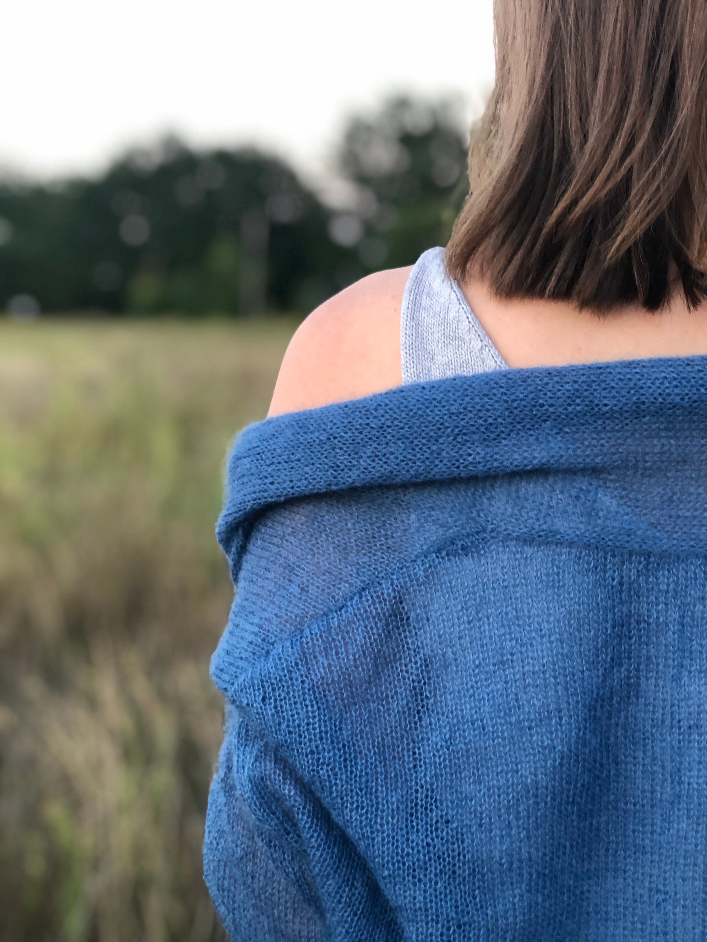 Blue Mohair See Through Hand Knit Cardigan for Women. Sexy - Etsy