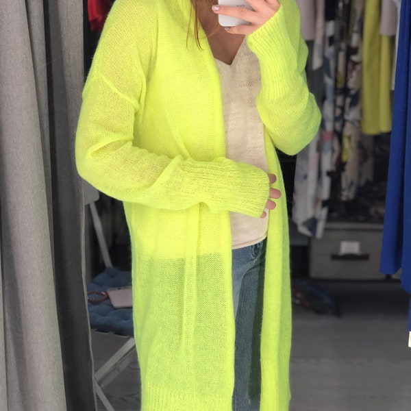Neon Knit Cardigan - Etsy
