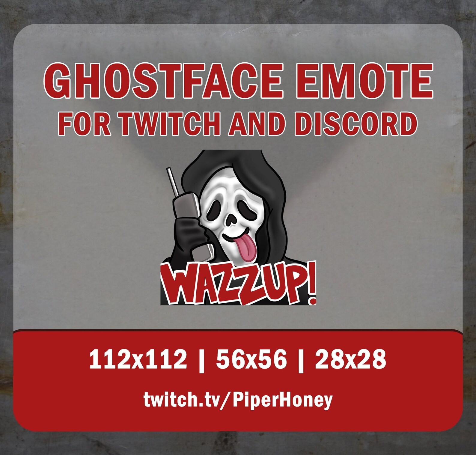 Ghostface Wazzup Emote for Twitch and Discord - Etsy