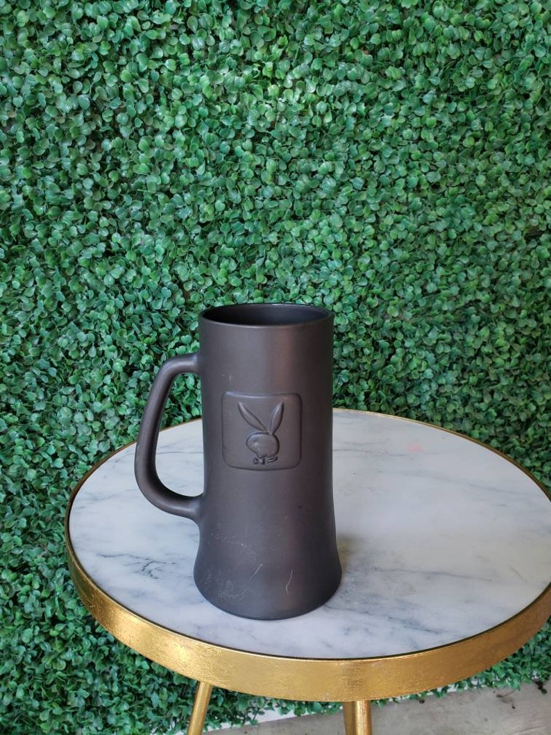 Vintage Playboy Stein, Clay Beer Mug With Playboy Bunny, Matte Charcoal ...