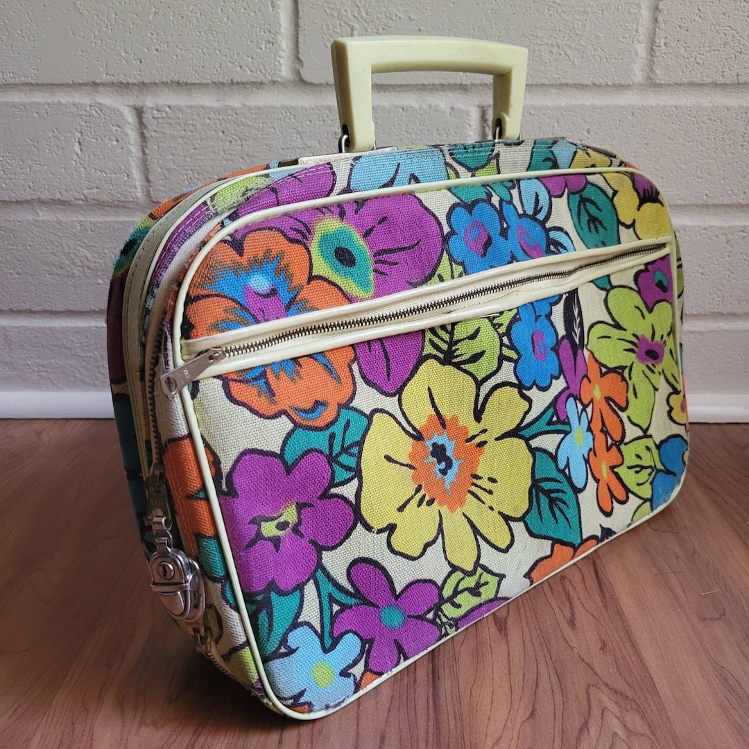 Vintage 60s, 70s Mod Suitcase, Vintage Carry-on Luggage - Etsy