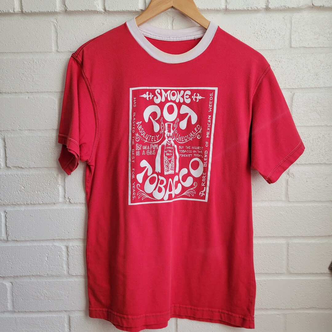 90s Vintage T-shirt, Red Smoke Pot Tobacco, Early 1900s Style Graphic ...