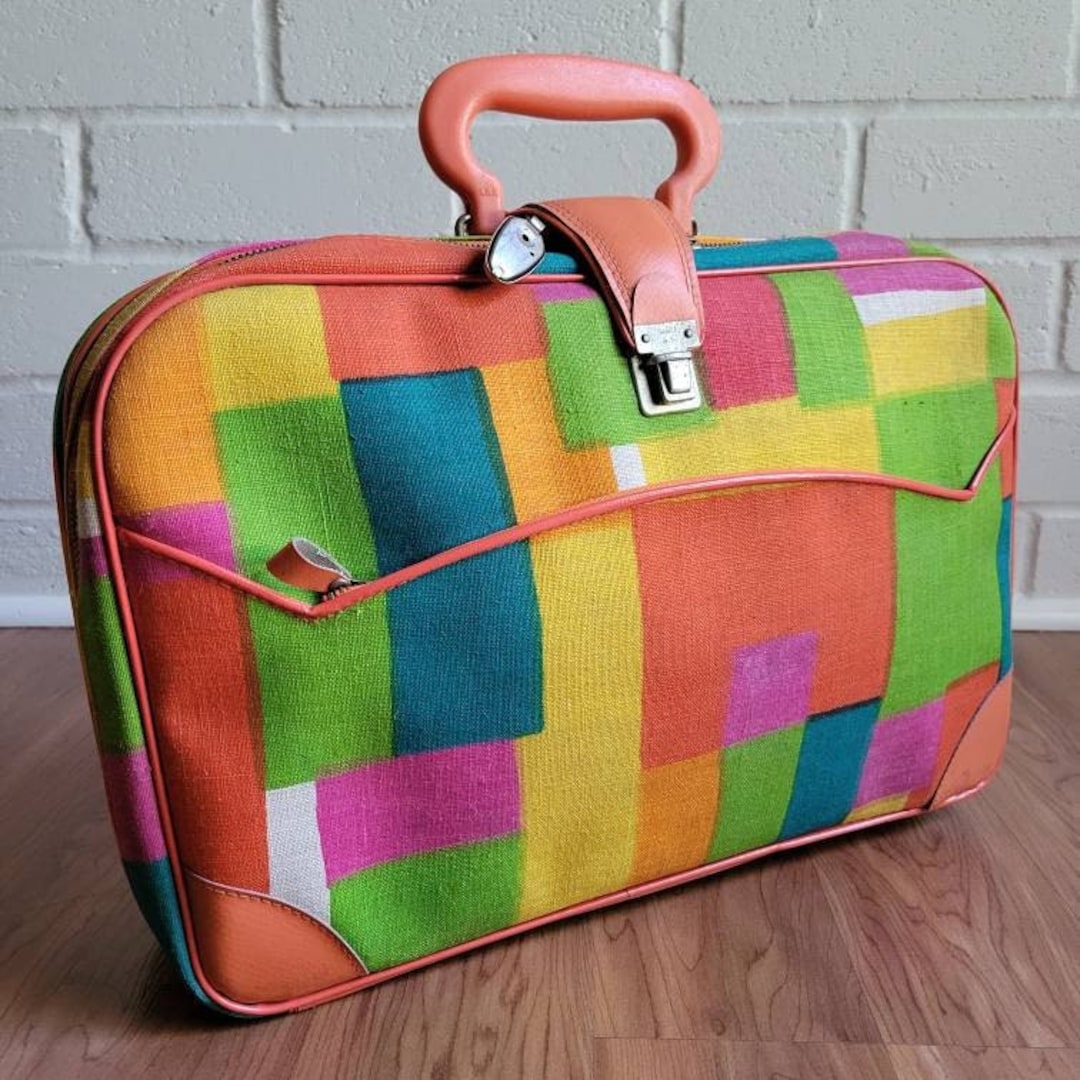 Vintage 60s 70s Mod Suitcase Vintage Carry-on Luggage - Etsy