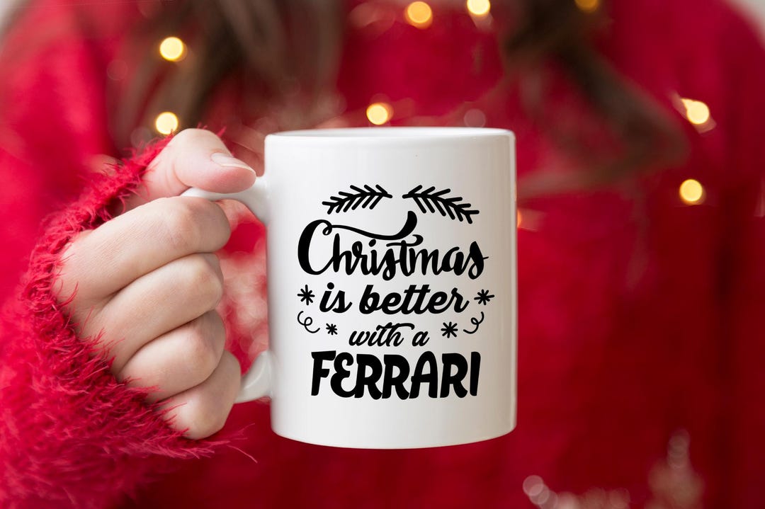 Ferrari Christmas Coffee Mug, Car Lover Gifts, Ferrari Lovers Mug, Car ...
