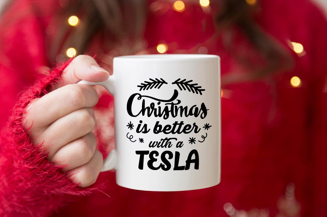 Tesla Christmas Mug, Car Lover Gifts, Tesla Coffee Mug, Car Gifts for ...