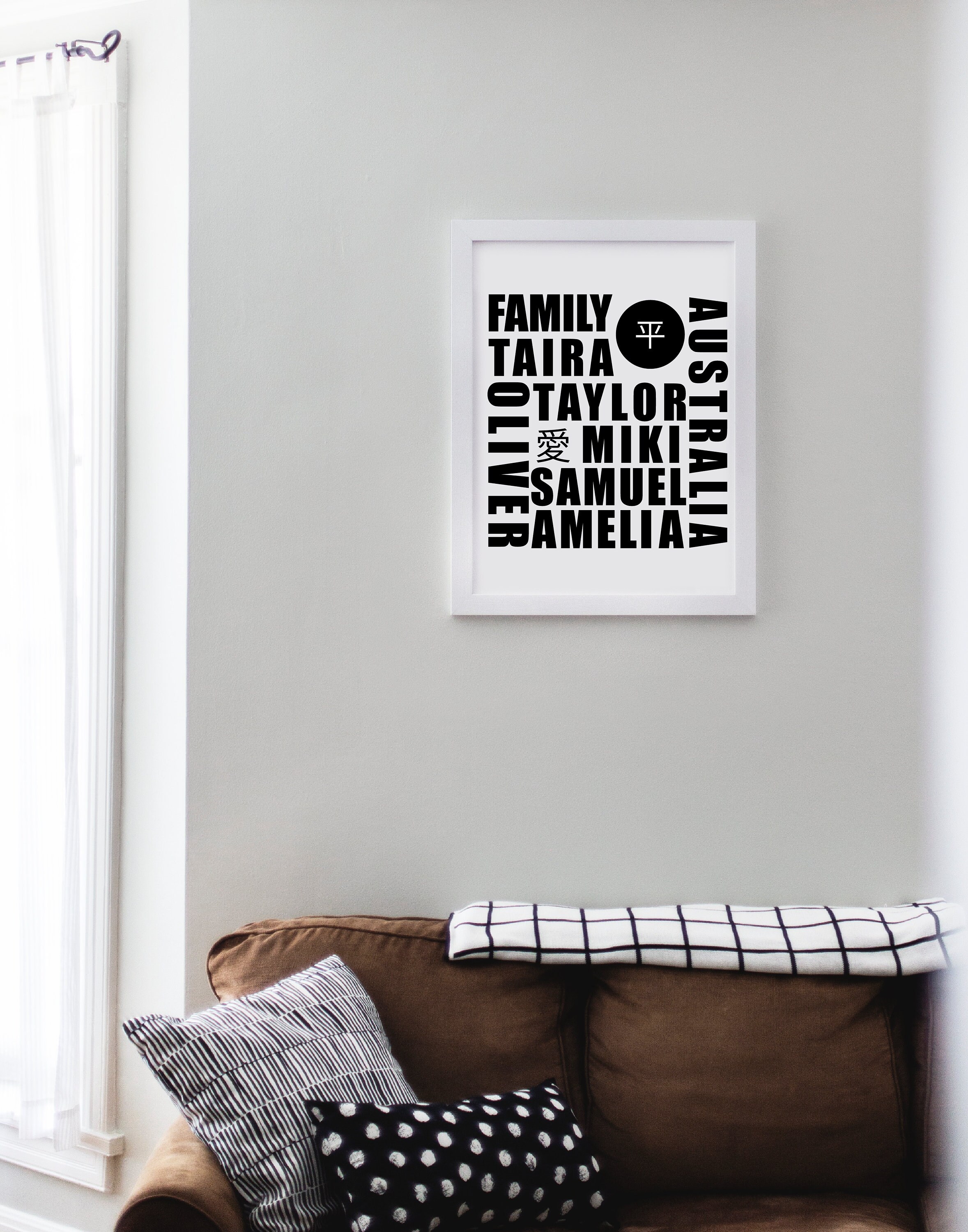 Custom Family Name Print, Custom Typography, Personalised Family Name ...