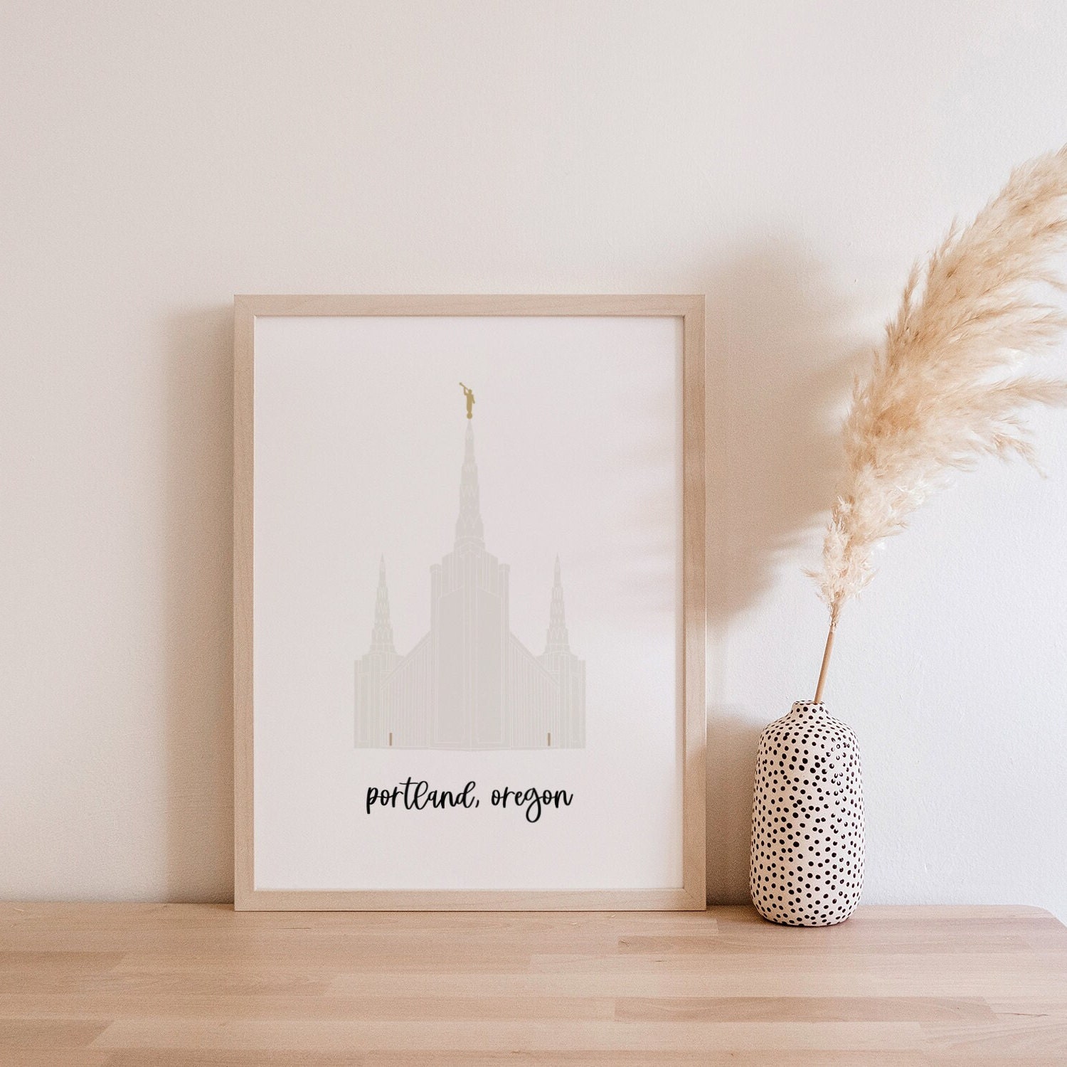 Portland Oregon LDS Temple Print Drawing, 5x7 8x10 11x14 Digital ...